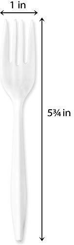 PlastX Cutlery 1000 Count Disposable Plastic White Forks, Great For Ev ...