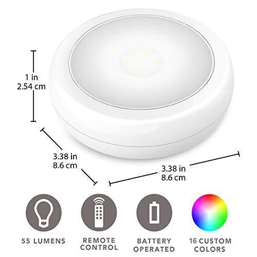 Brilliant Evolution Wireless Color Changing LED Puck Light 6 Pack With ...