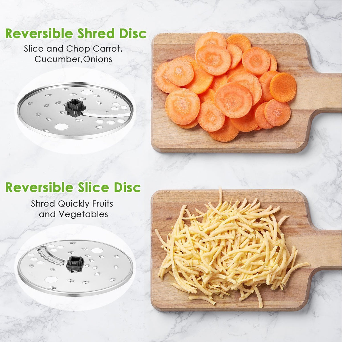 Food Processor 12-Cup, Aicok Multifunction Food processor, 1.8L, 3 Spe ...